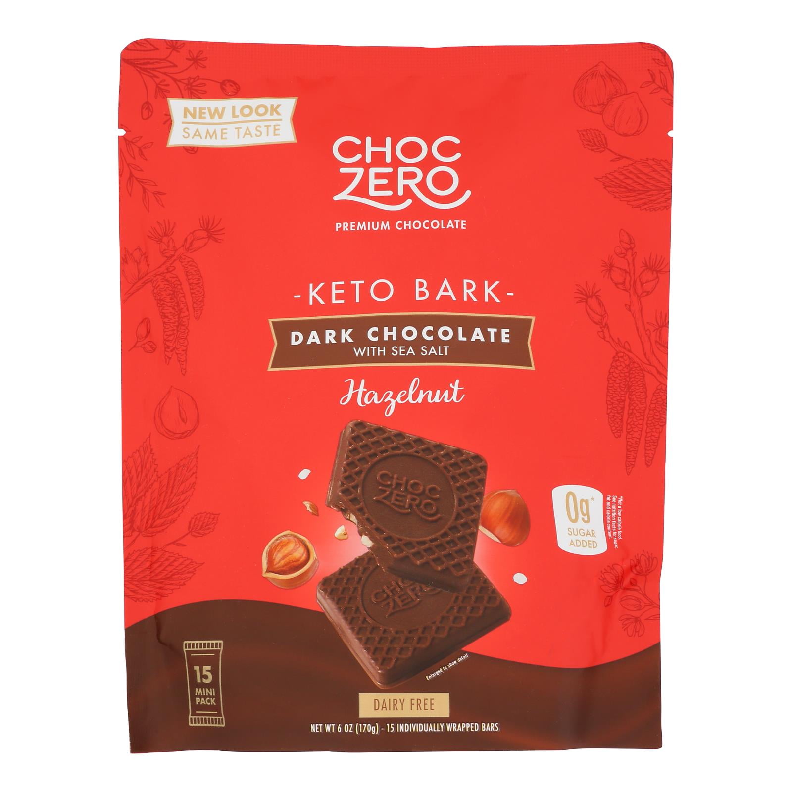 Choczero - Keto Bark Dark Chocolate Hazelnut - Case Of 12-6 Oz ...