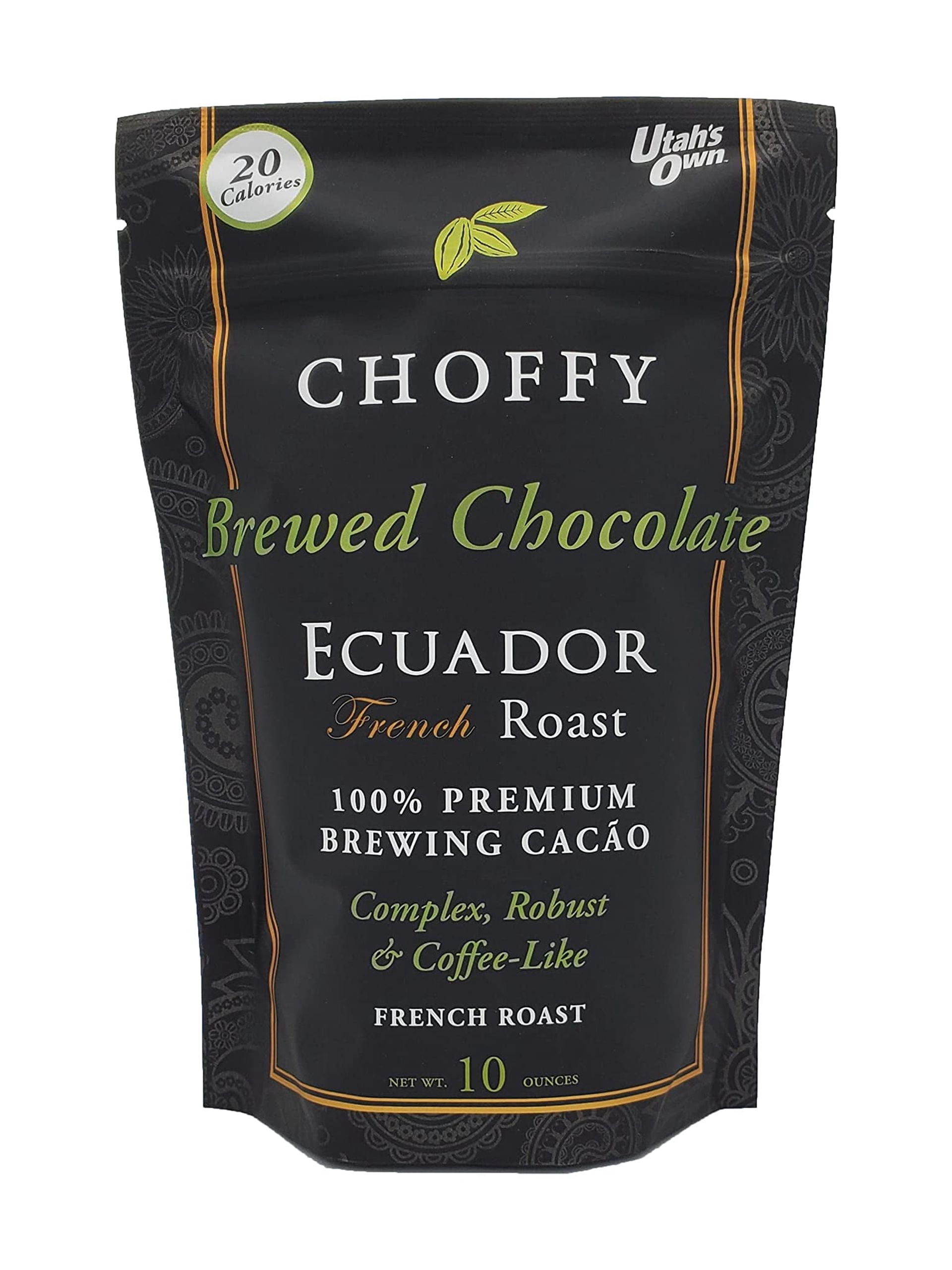 Choffy 10 Oz Ecuador French Roast Flavor Brewed Cacao - Caffeine Free ...