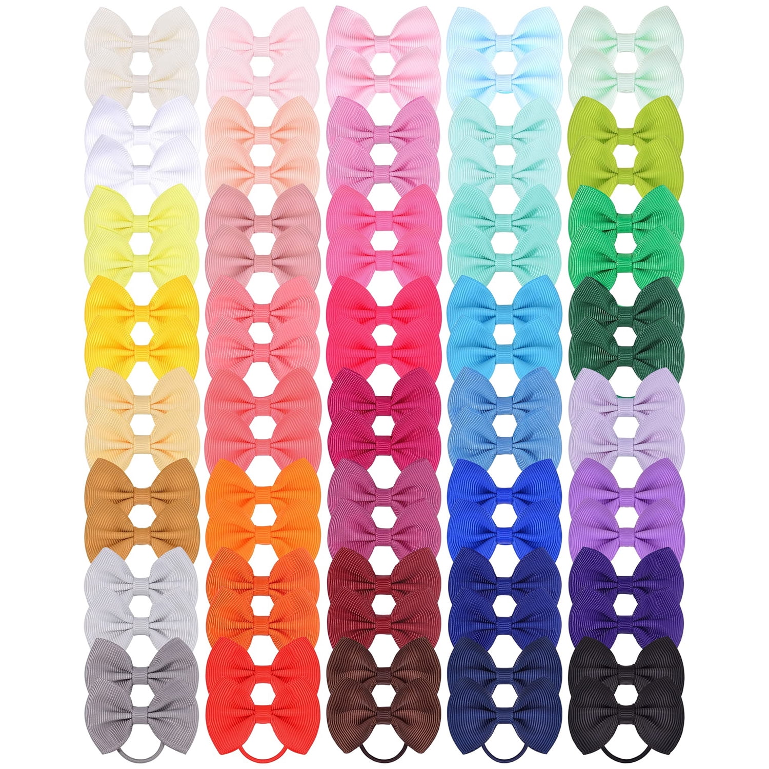 Choicbaby Baby Hair Ties with Bows, 80 Pcs Small Elastic Toddler Hair ...