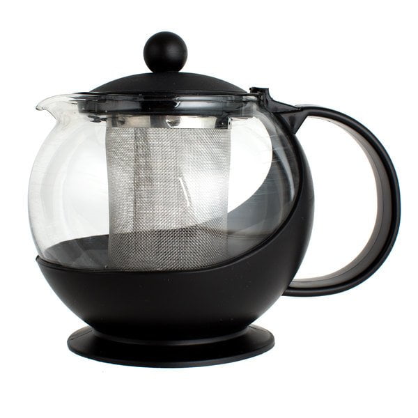 Choice 25 oz. Tempered Glass Tea Pot Infuser with Stainless Steel ...