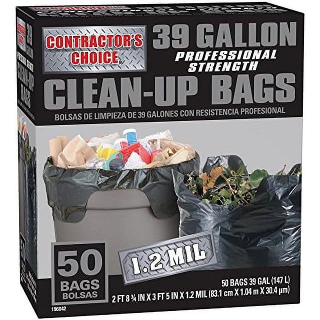 Choice 50-Count 39-Gallon Outdoor Construction Trash Bags - Walmart.com