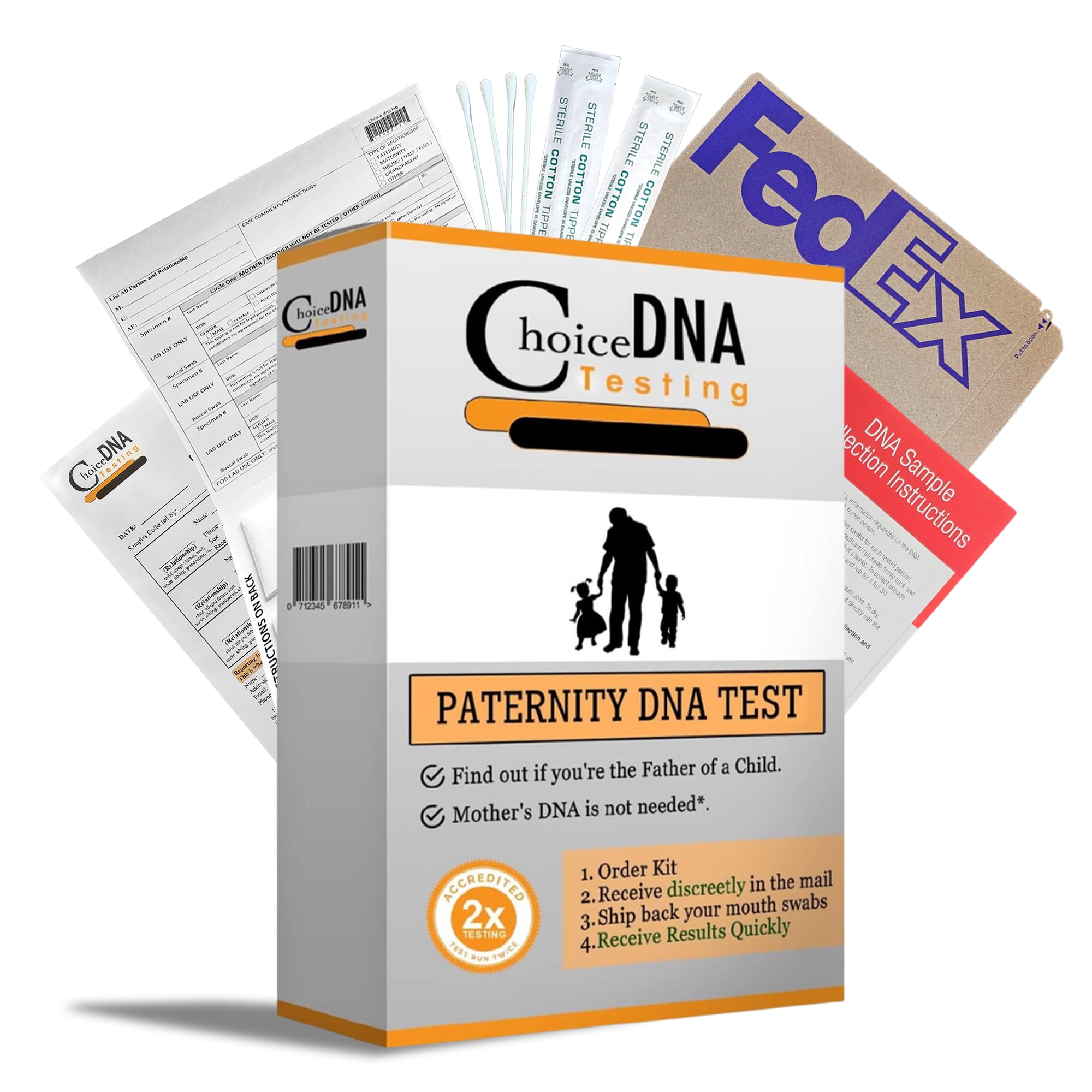 Choice DNA Laboratory Rapid Home Results Paternity Test Kit - Reliable ...