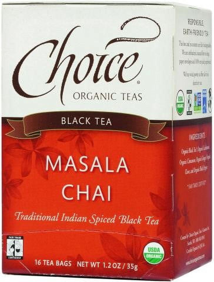 Choice Organic Teas Black Tea Masala Chai - 16 Bags - Walmart.com