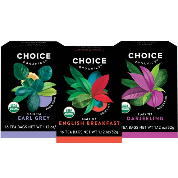 Choice Organics Black Tea Variety Pack, Contains Caffeine, Black Tea ...