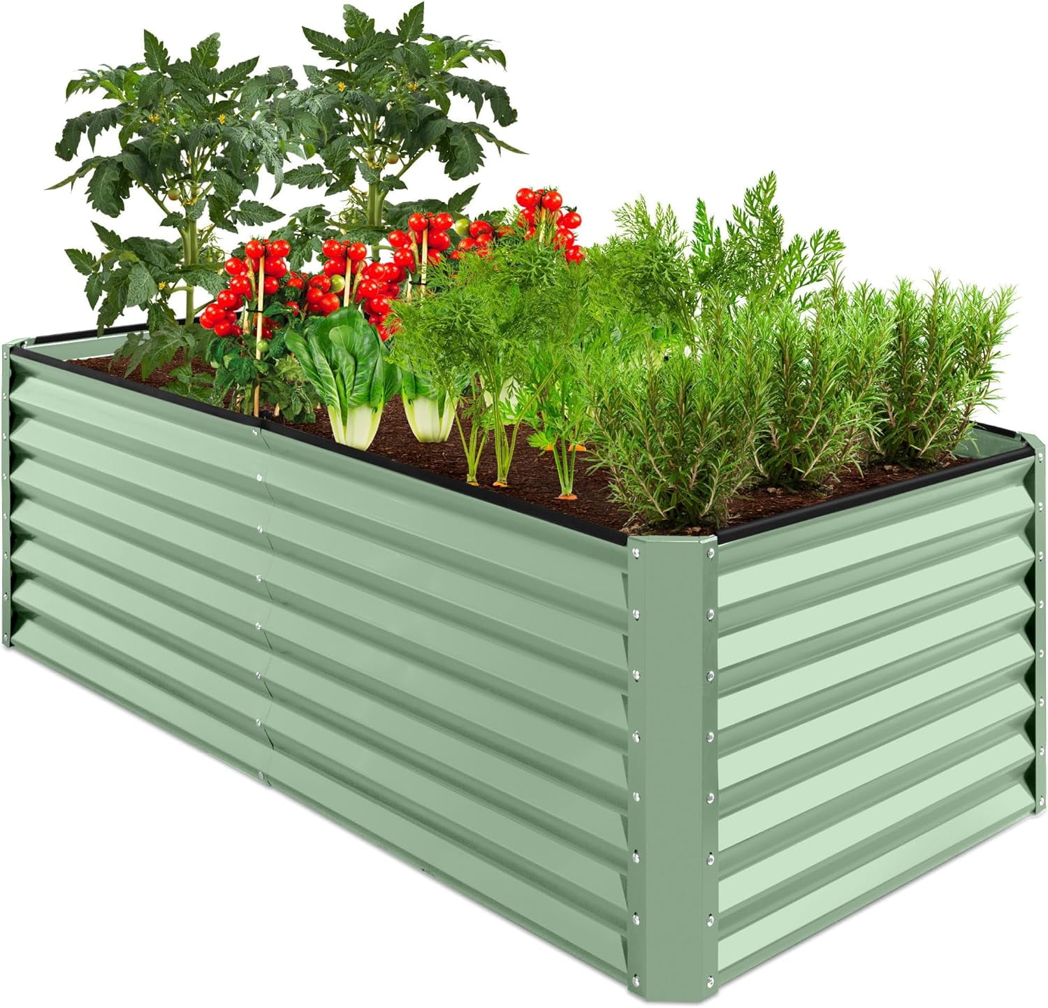 Choice Products 6x3x2ft Outdoor Metal Raised Garden Bed, Deep Root Box ...