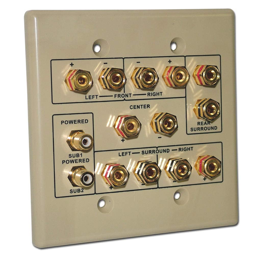 Choice Select Double Gang 6.2 Channel Home Theater Wall Plate (Ivory ...