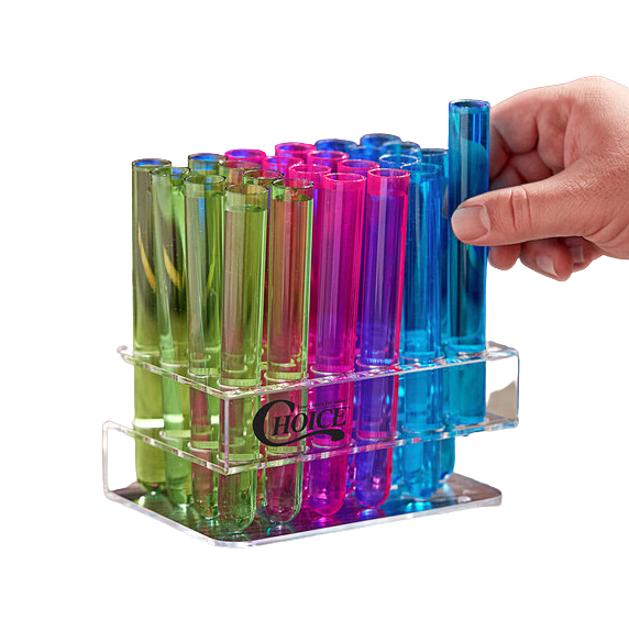 Choice Test Tube / Shooter Rack with 100 Assorted Neon Test Tube Shots ...
