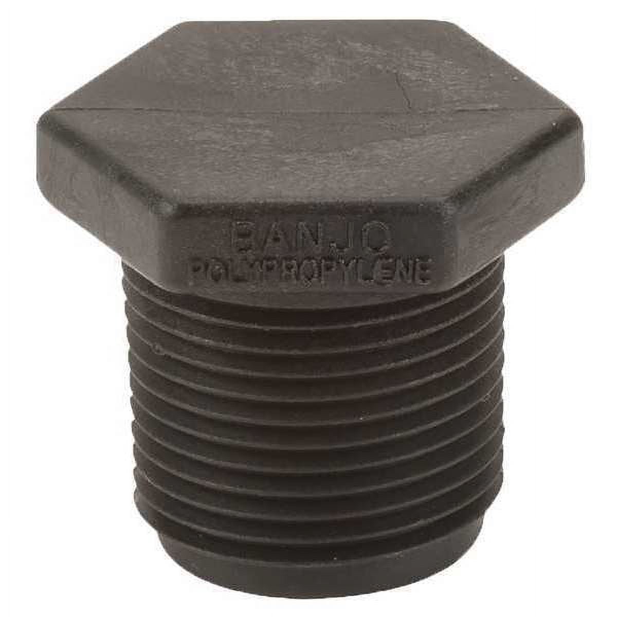Banjo Plug, Polypropylene, 3/4", Schedule 80, 300 psi Max Pressure ...