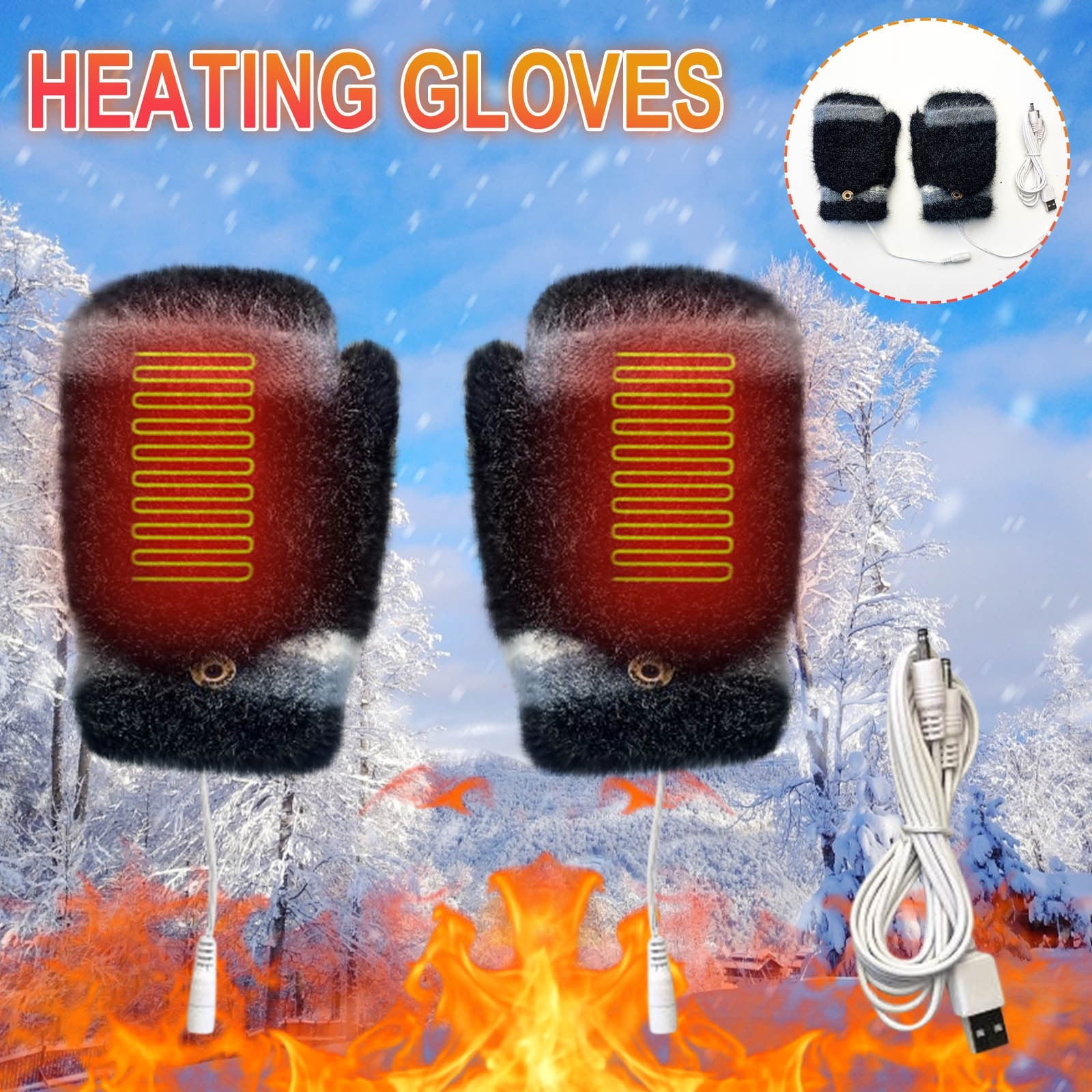 ChoiceGaecuw USB Heated Gloves for Women Plain Warm Fingerless Gloves ...