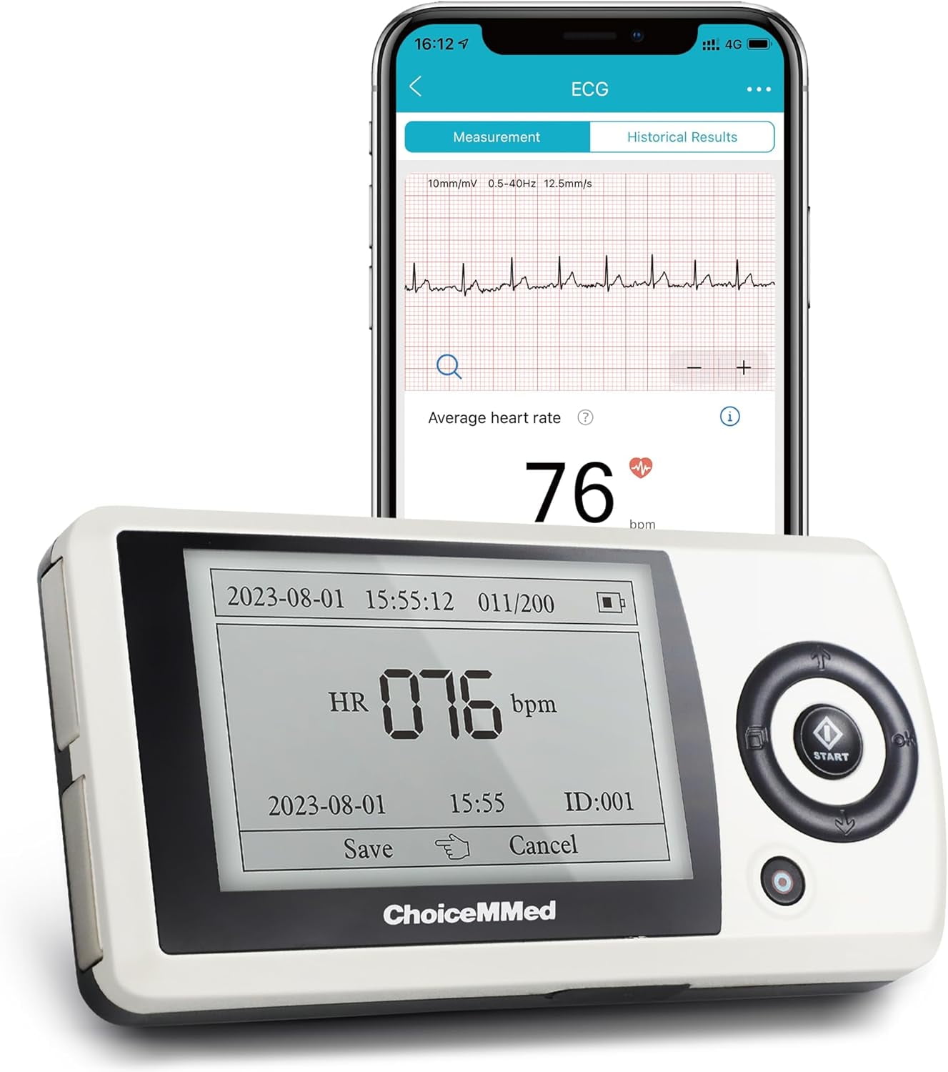 ChoiceMMed Handheld ECG Monitor - Record ECG and Heart Rate On-The-Go ...