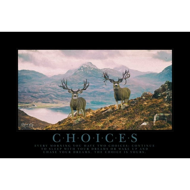 Choices Motivational Mule Deer Print by Robert King, Mule Deer Trophy ...