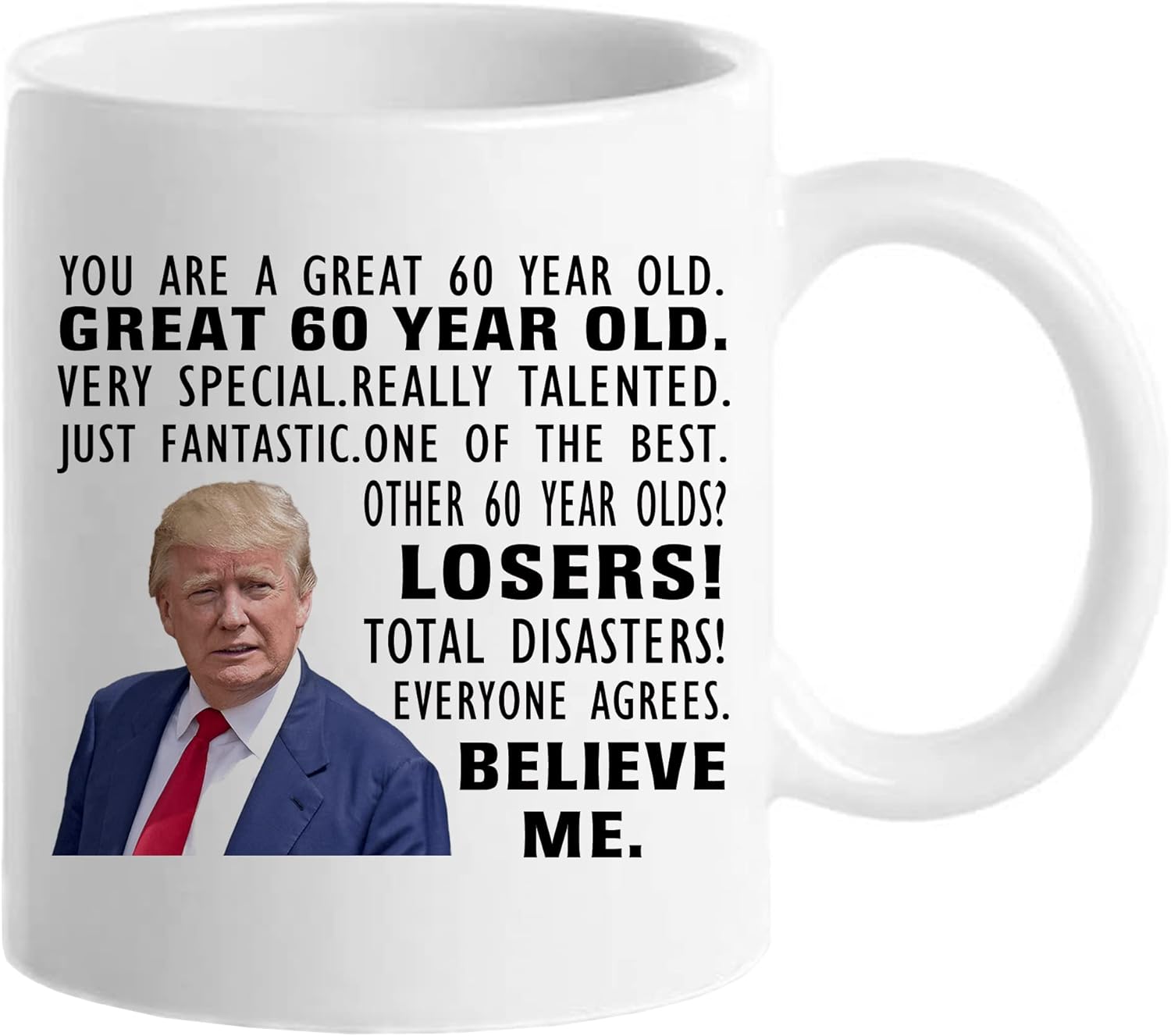 Choinn 60th Birthday Gifts for Men, Funny 60 Year Old Gift Coffee Mug ...