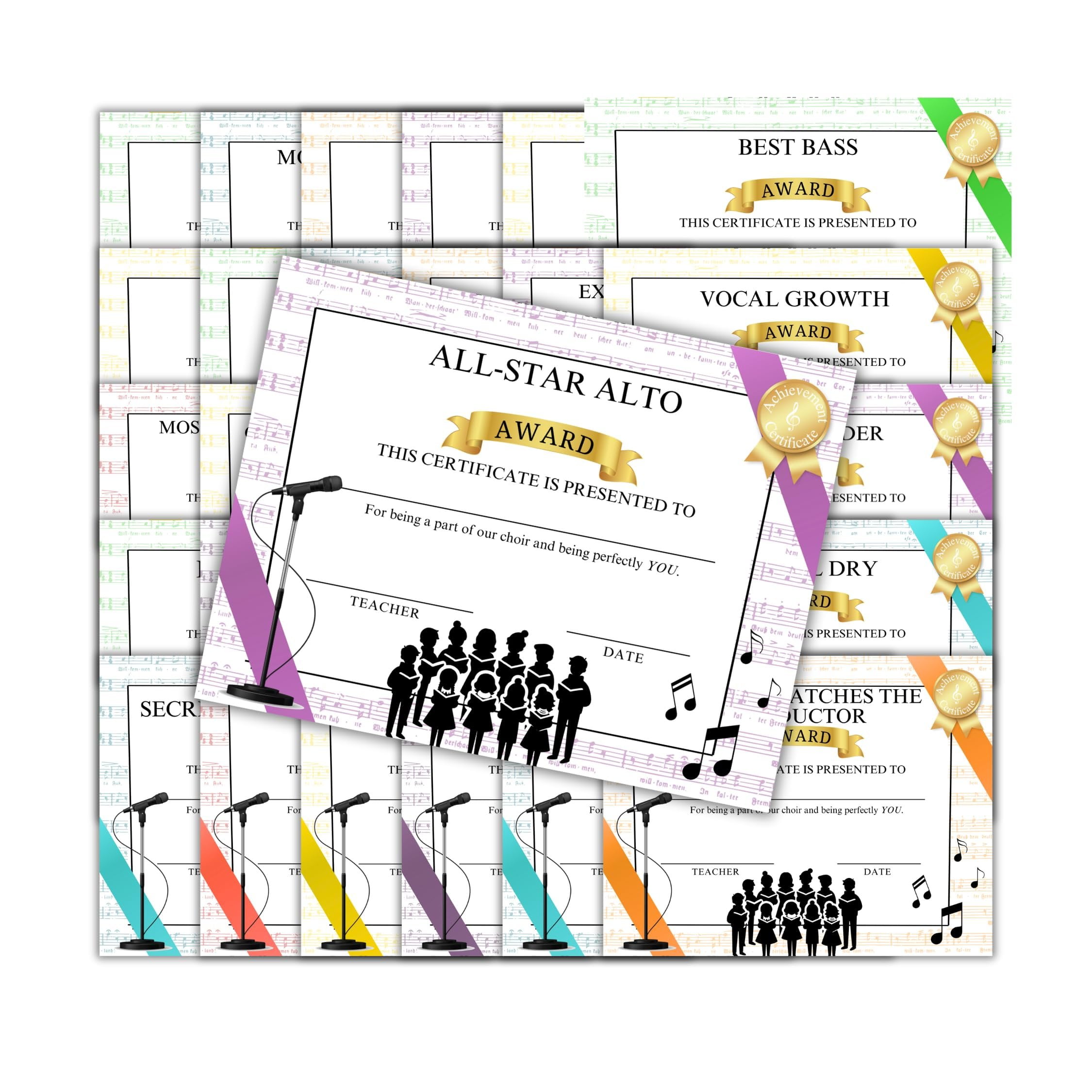 Choir Concert Member Superlative Awards 30pk 8.5x11 Mixed End of Year ...
