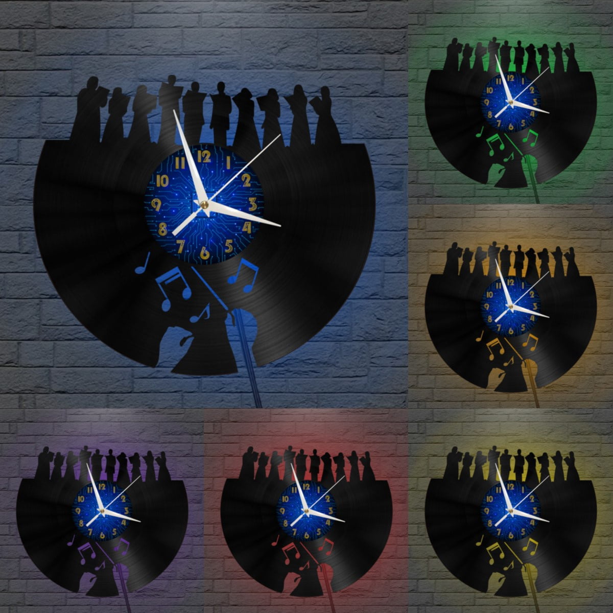 Choir Decor Vinyl Wall Clock, Vinyl Record Clock Wall Art Silent & Non ...