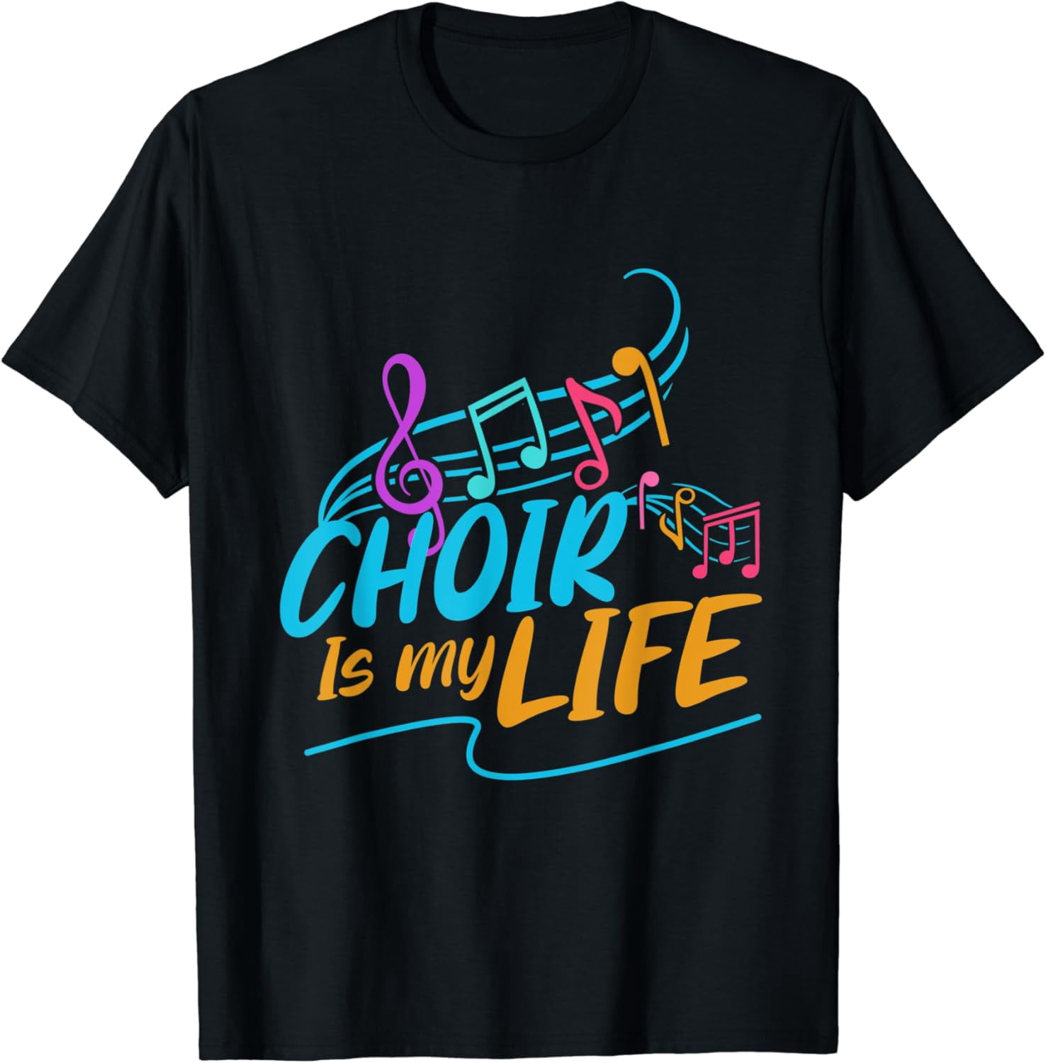 Choir Is My Life Musical Notes Singing Voice Graphic T-Shirt - Walmart.com