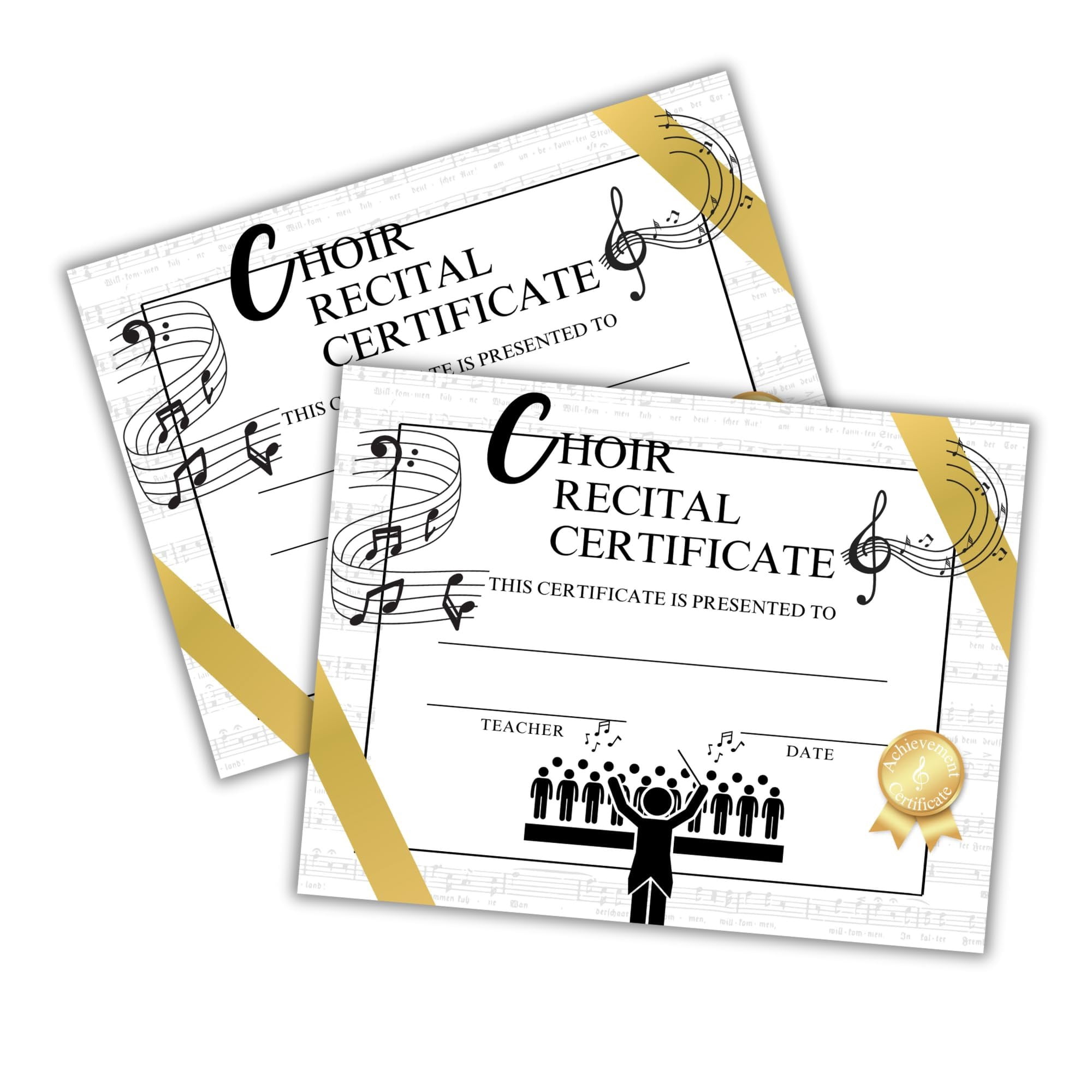 Choir Show Recital Certificate of Achievement End of Year Award 50pk 8 ...