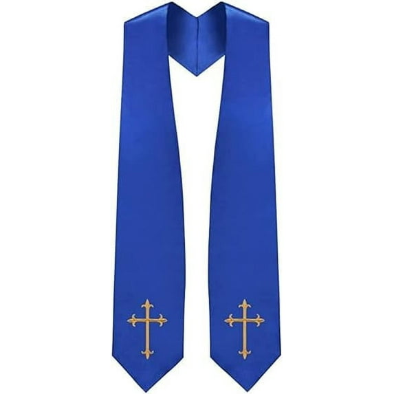 CLERKMANS Unisex Blue Choir Stole with Crosses - Walmart.com