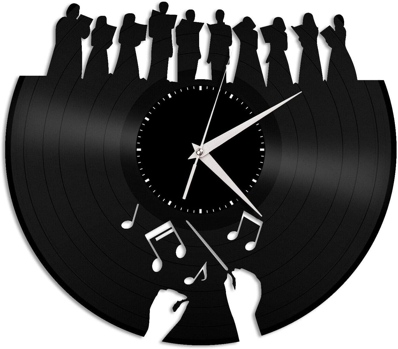 Choir Vinyl Wall Clock,Vinyl Record Clock Wall Art Black Handmade Art ...