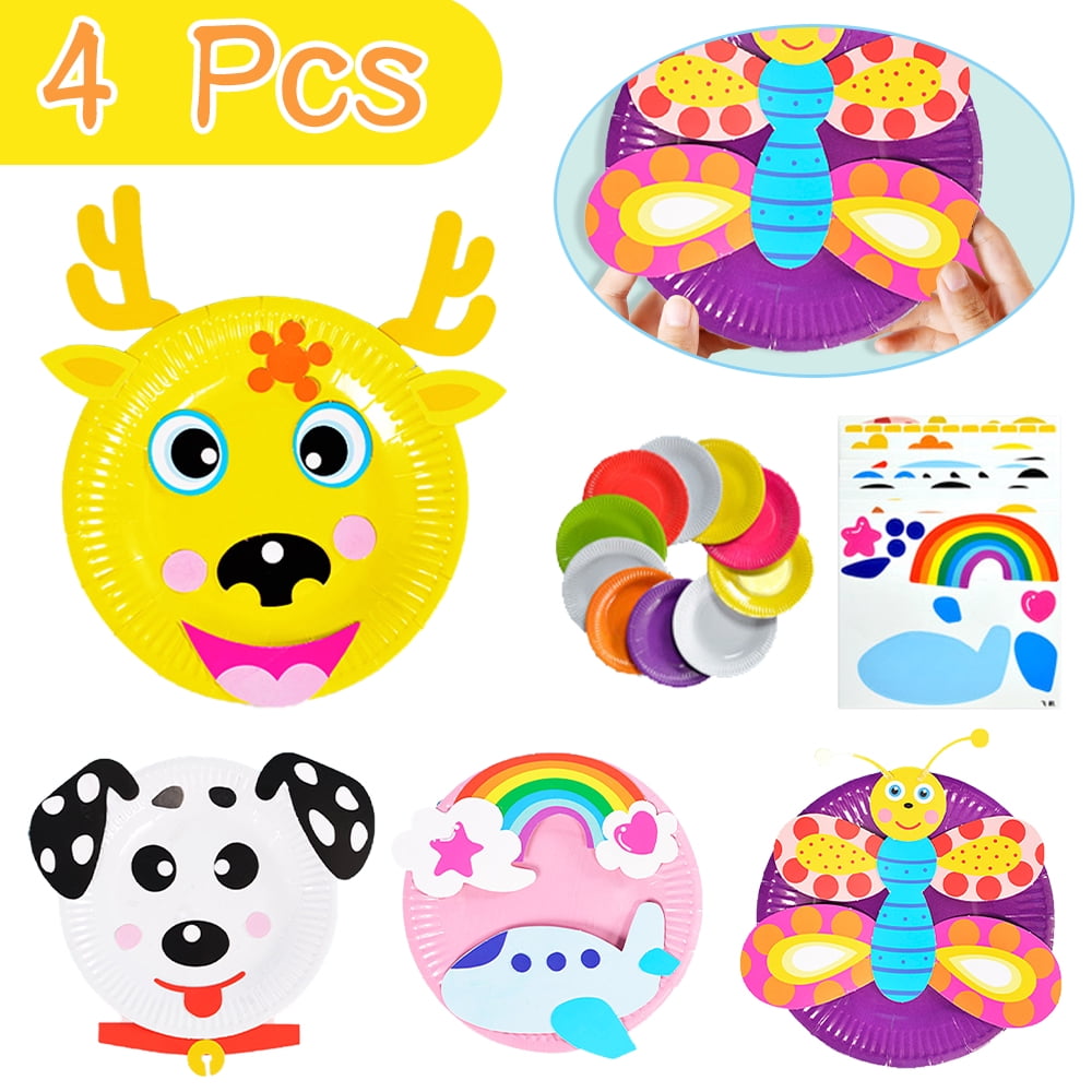 Chok 10 Pcs Sticker Paper Plate Art kit for Kids Toddler Crafts Art ...
