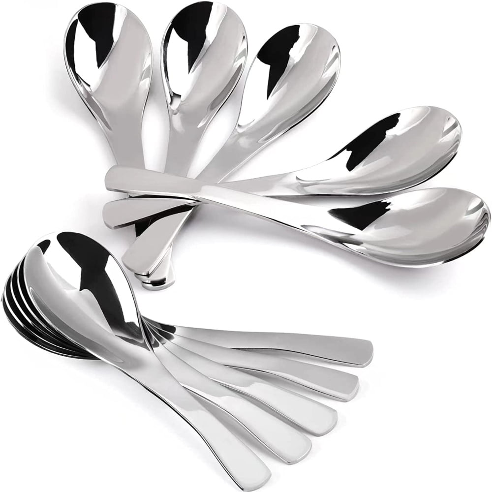 Chok 10-Piece Thick Heavy-weight Soup Spoons, Stainless Steel Soup ...