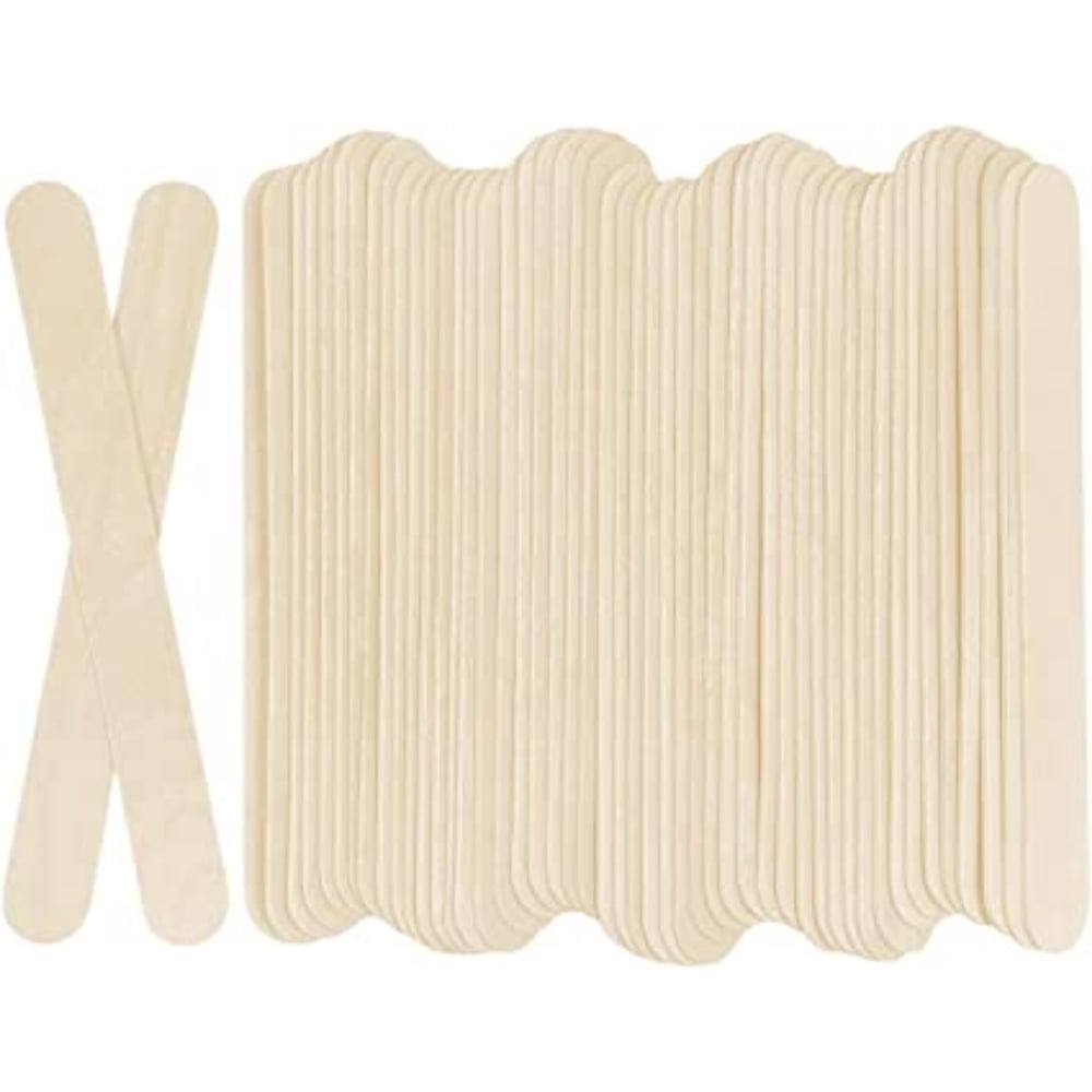 Chok 100 Pcs Wooden Popsicle Sticks, Large Jumbo Wood Craft Sticks ...