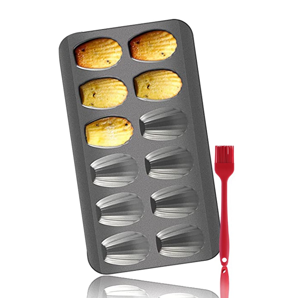 Chok 12-cup Heavy Duty Shell Shape Baking Cake Mold Pan with Pastry ...