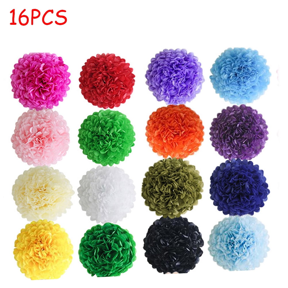 Chok 16 Pcs Tissue Paper Flower -10 Inch Paper Flowers Colorful Paper ...