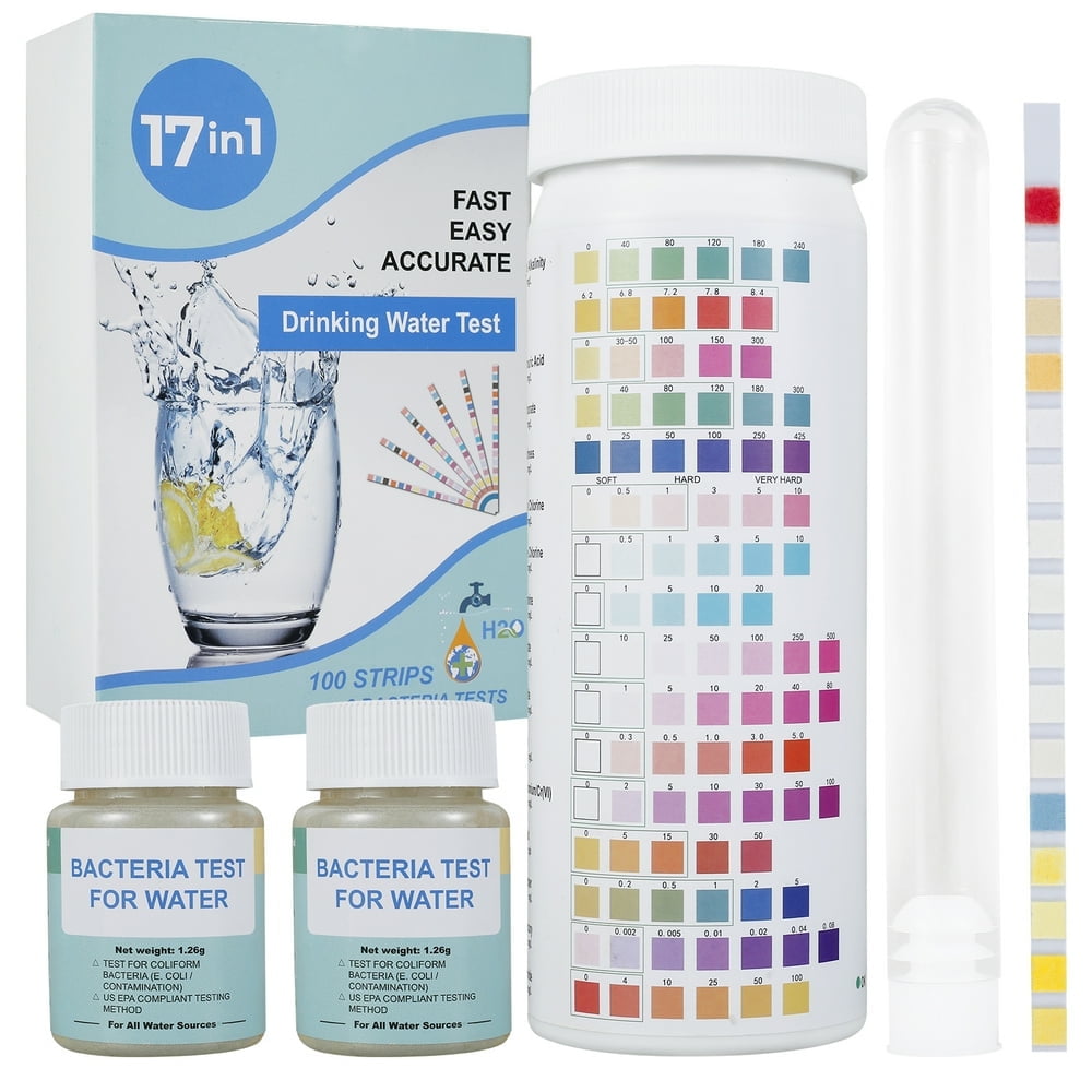 Chok 17 in 1 Premium Drinking Water Test Kit 100 Strips 2 Bacteria ...
