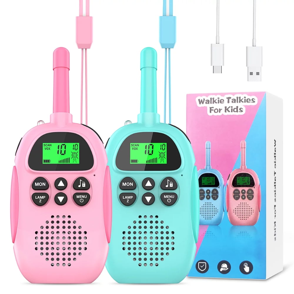Chok 2 Pack Walkie Talkies for Kids Rechargeable Battery Kids Walkie ...