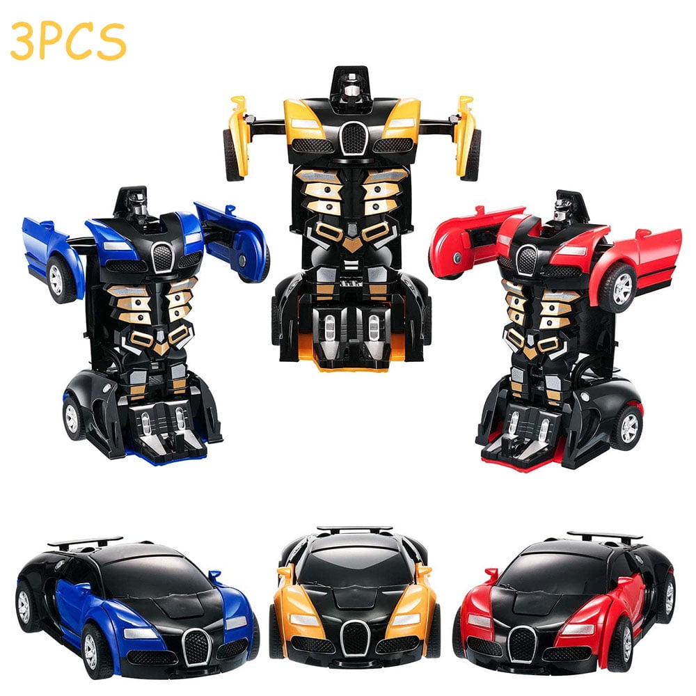 Chok 3 Pcs Robot Car Toy 2 in 1 Deformation Car for Kids Boys Playing ...