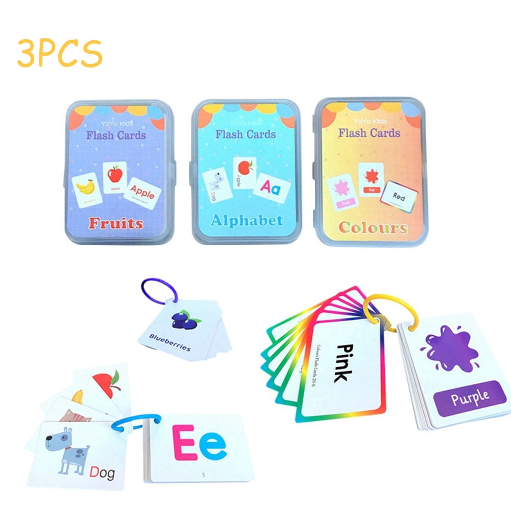 Chok 3 Sets Preschool Flash Cards Bundle - Alphabet (ABC) Letters, Math ...