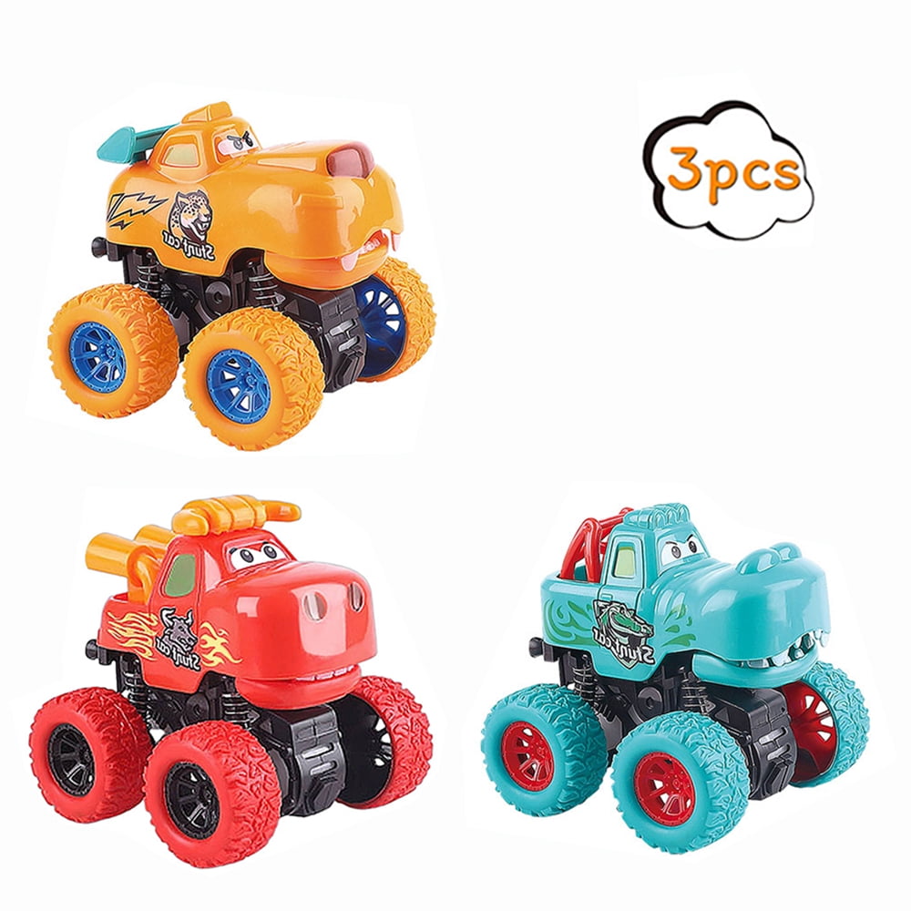 Chok 3Pcs Animal Inertia Pull Back Cars Friction Powered Vehicles ...