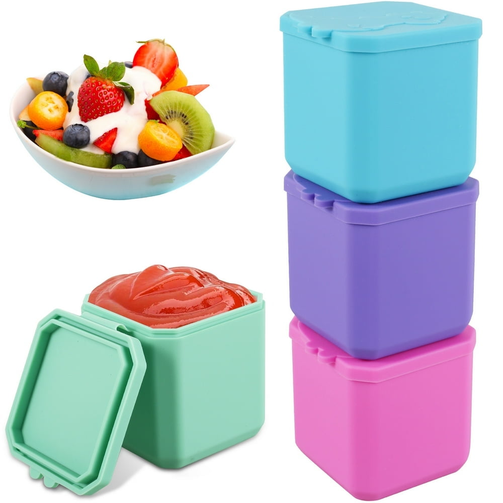 Chok 4 PCS Salad Dressing Container To Go 4oz Silicone Salad Dressing ...