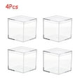 Chok Acrylic Plastic Square Cube Storage Boxes, Clear, 4 Count Pack ...