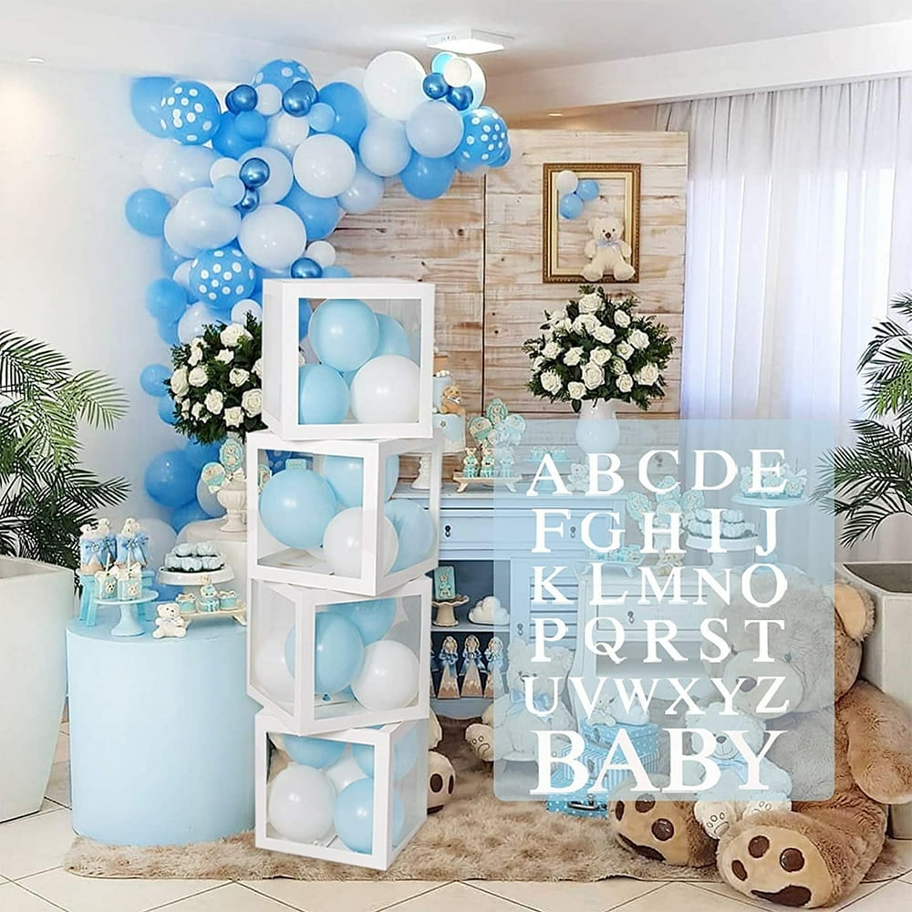 Chok Baby Shower Boxes Party Decorations 4 pcs Transparent Balloons ...
