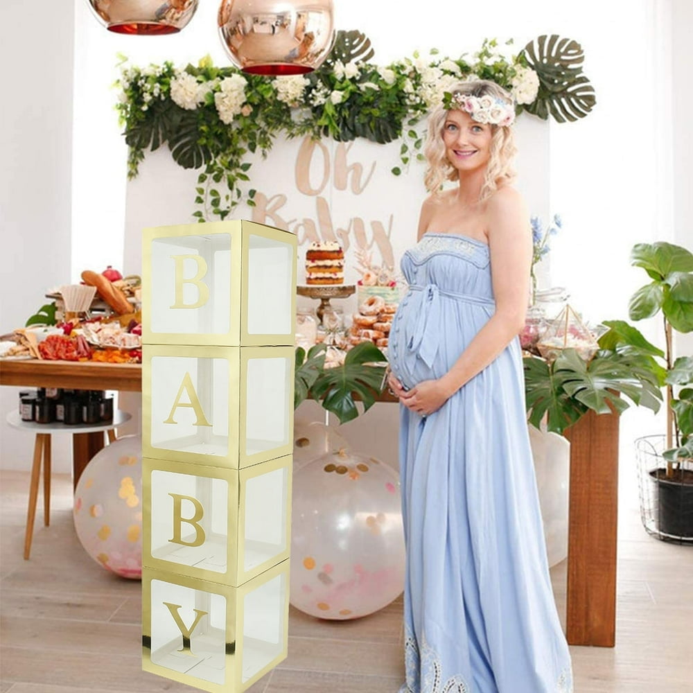 Chok Baby Shower Boxes Party Decorations 4 pcs Transparent Balloons ...