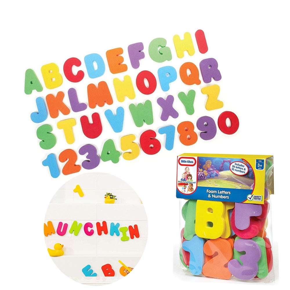 Chok Bath Toys 36-Piece Set. Stick-On Foam Letters & Numbers by Baby ...