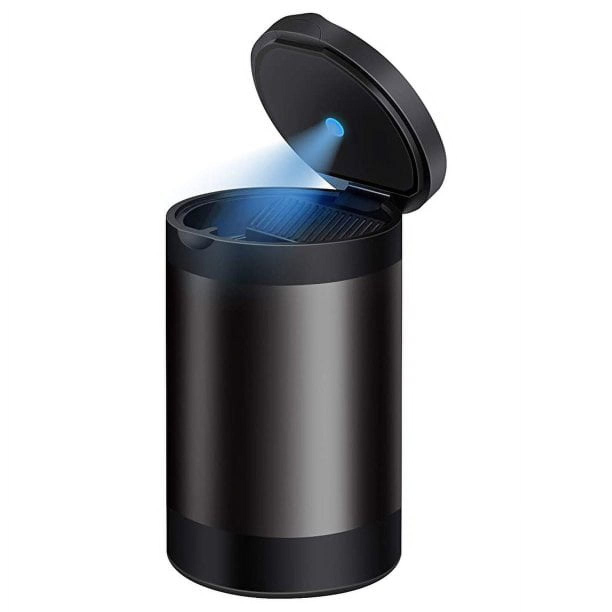 Chok Blue LED Car Ashtray with Lid, Detachable Stainless Steel Blue LED ...