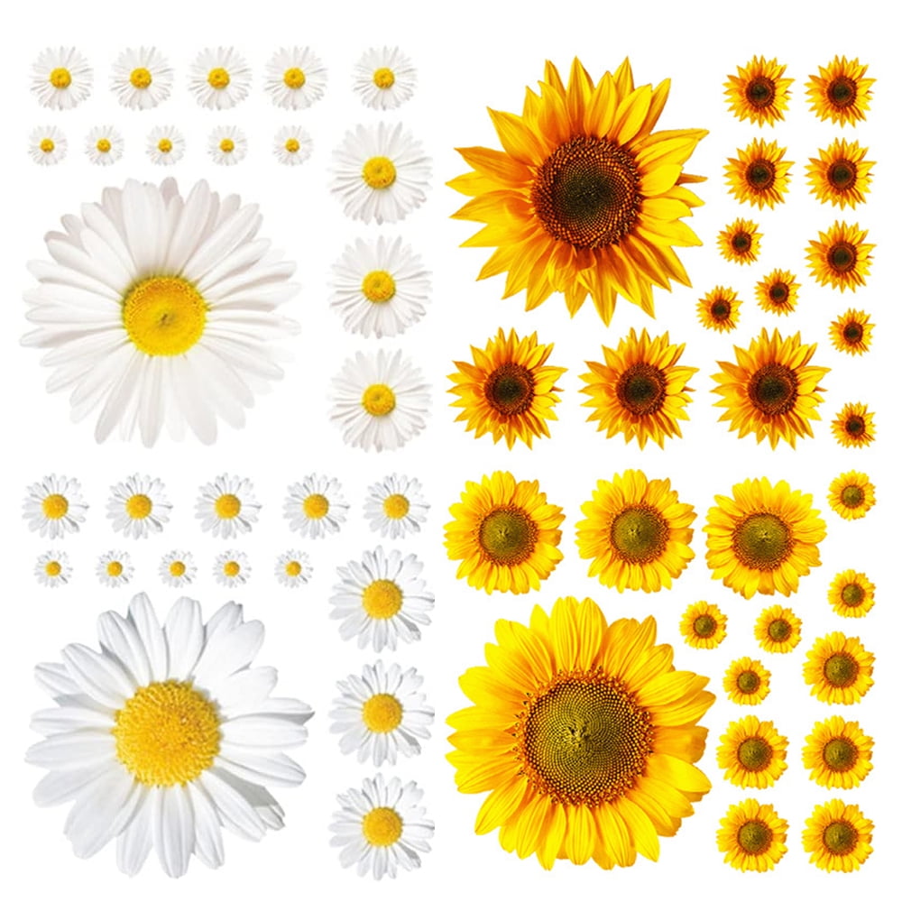 Chok Daisy Flower Wall Stickers 3D Removable Flowers Decal Floral DIY ...