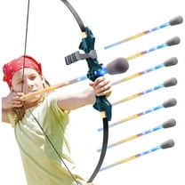 LED Bow and Arrow for Kids Light Up Archery Toy Set with 10 Suction Cup Arrows Target & Quiver ...