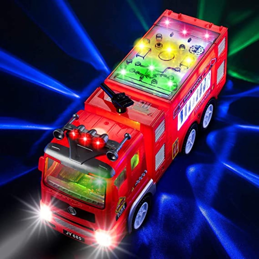 Chok Fire Truck Play Vehicle with 4D Lights and Sounds, Red, 0.92 lbs ...