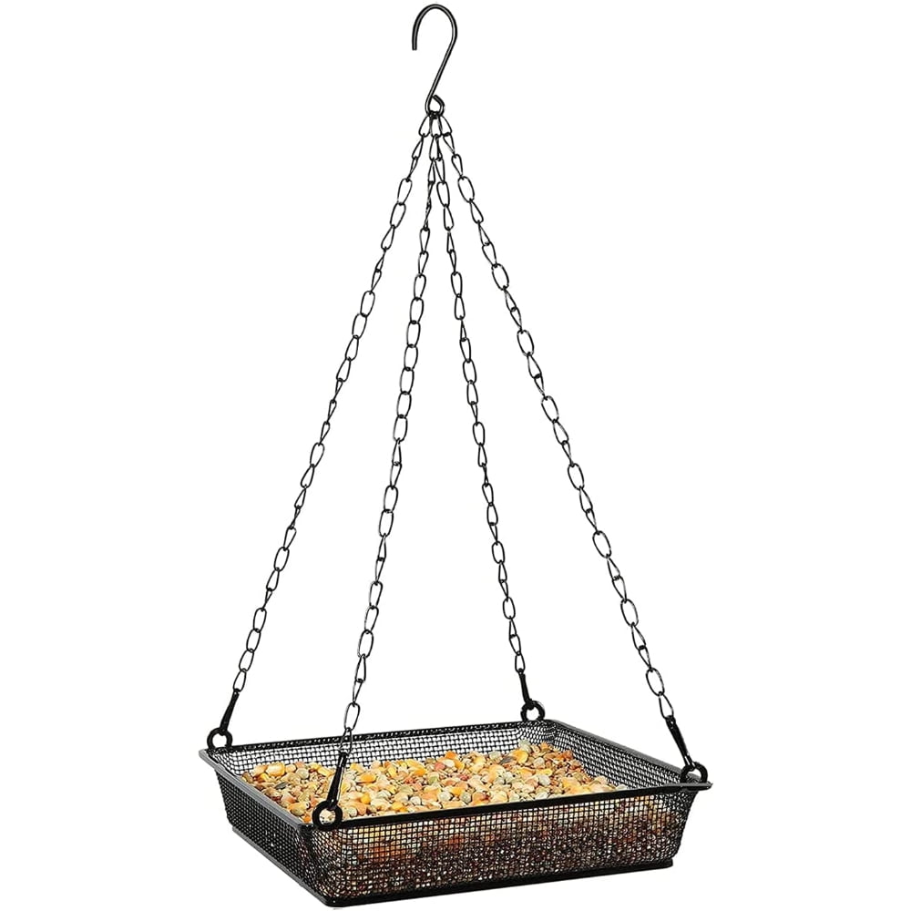 Chok Hanging Bird Feeder Tray Platform Metal Mesh Seed Tray for Bird ...