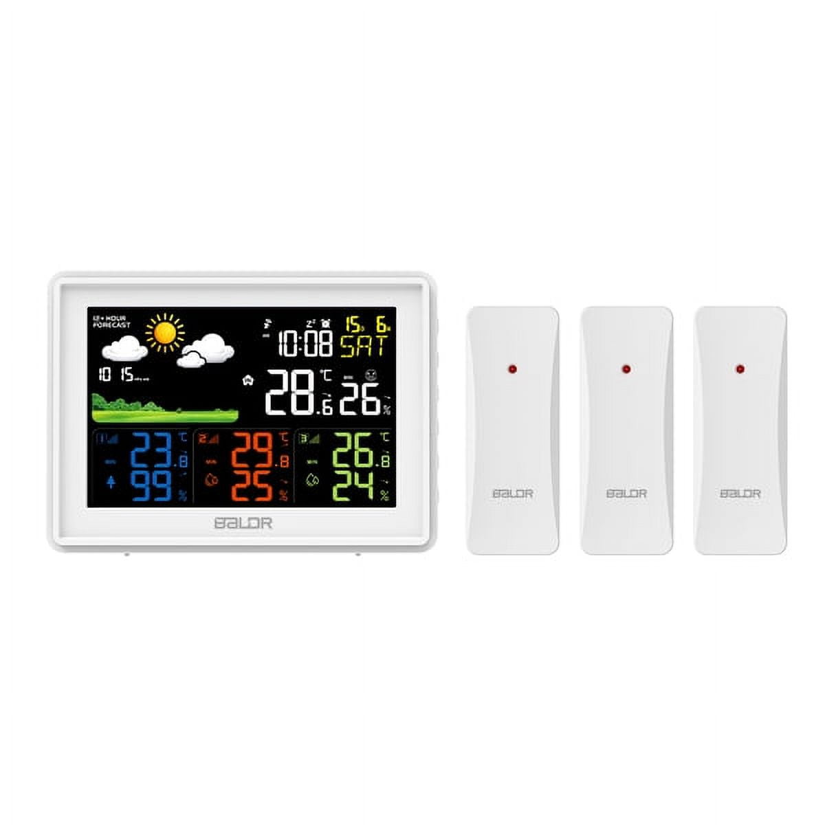 Chok Home Weather Station & Indoor Outdoor Thermometer with 3 Wireless ...