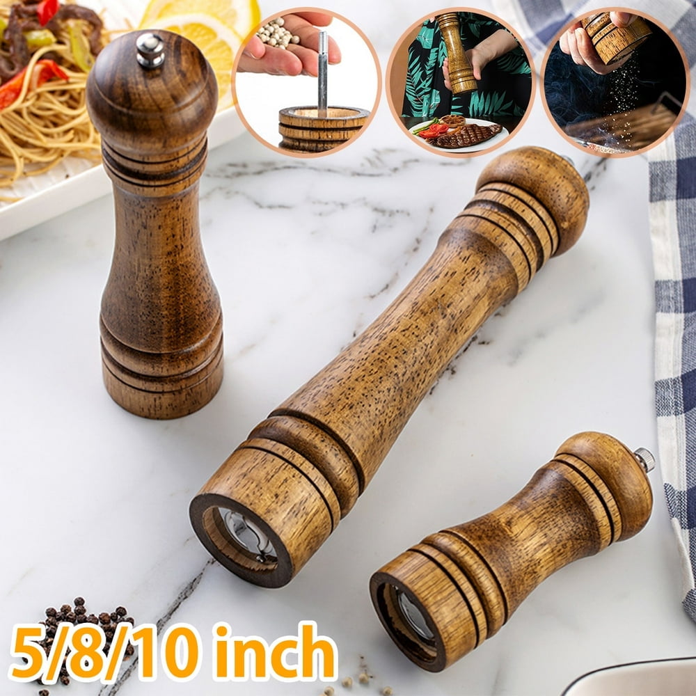 Chok Premium Wooden Salt and Pepper Grinder Set Refillable S&P Grinder ...