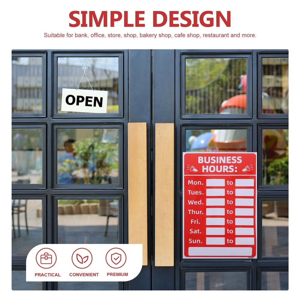 Chok Signs Sign Hours Businesshour Opening Store Open Adhesive Door ...