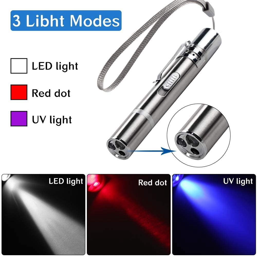 Chok Upgrade Interactive Cat Toys,3 in 1 Pets Chaser Wand Training Tools with USB Charging for ...