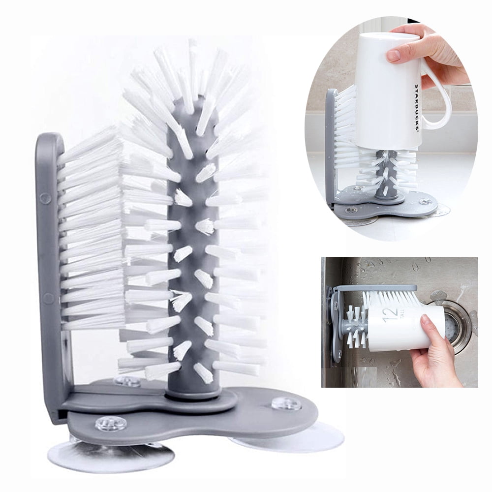 Chok Water Bottle Cleaning Brush Glass Cup Washer with Suction Base ...