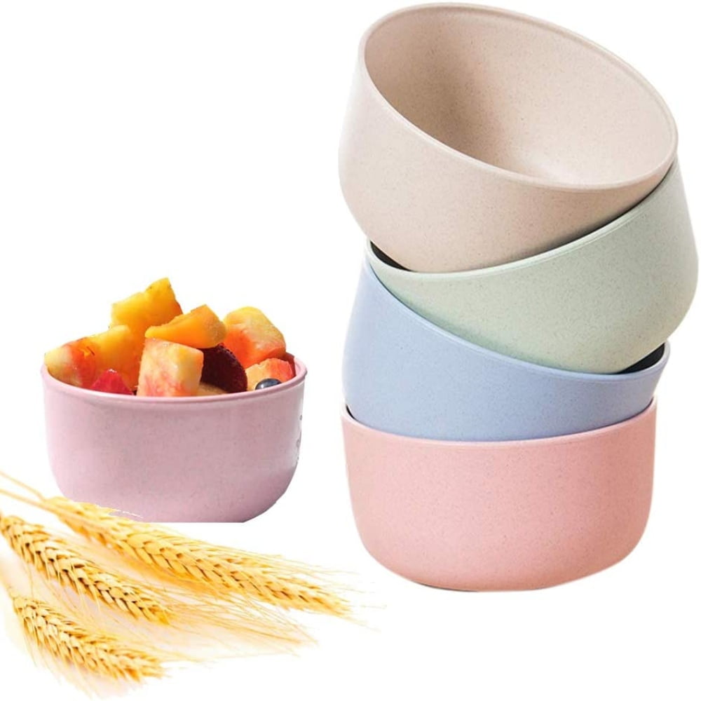 Chok Snack Bowls,Set of 4 Rice Bowls,100% BPA-Free Wheat Straw Fiber ...