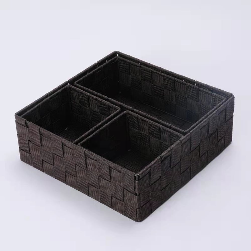 Chok Woven Storage Baskets for Organizing, Small Black Baskets Cube Bin ...
