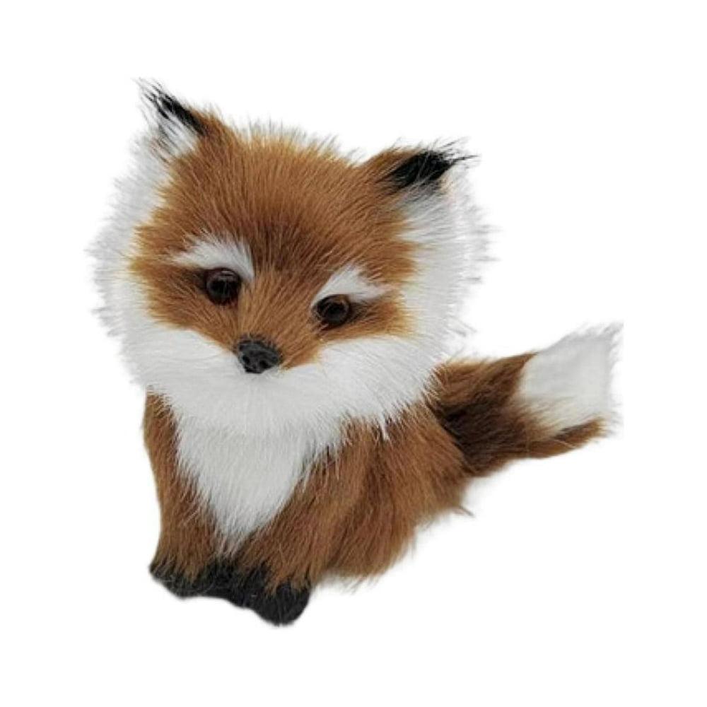 ChokOrnament Cute Simulation Fox Lovely Realistic Mini Figure Plush Toy ...